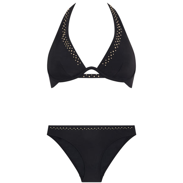 Aubade Swim 'Summer Stars' Black Halterneck Bikini Set | Sandra Dee